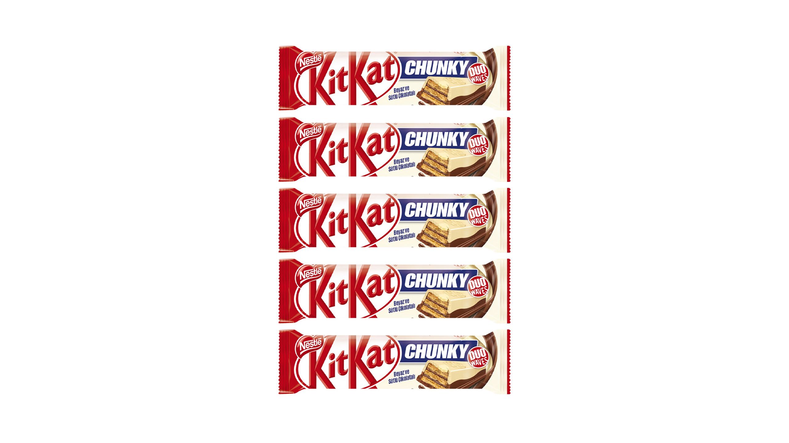 5 li Nestle Kitkat Chunky Duo Beyaz Ve Sutlu Cikolatal Gofret Paketi yemeksepeti
